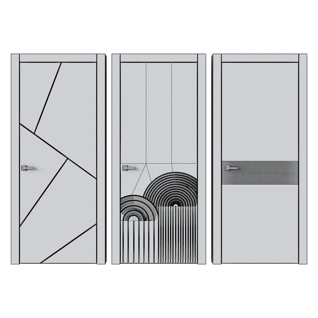 Interior Doors Linea - 3D Model for VRay, Corona
