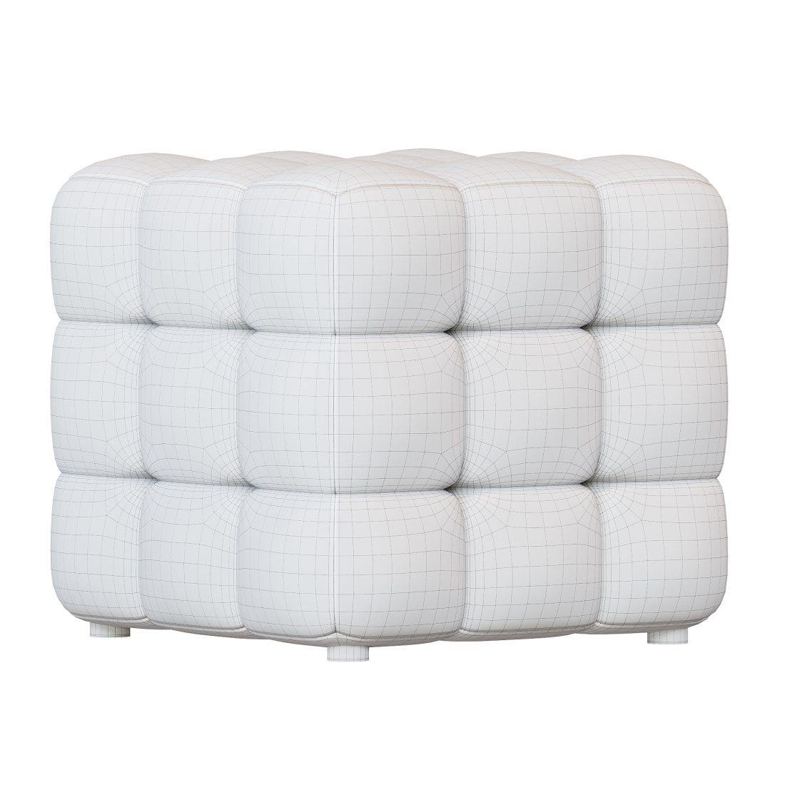 Pouf Trendy Brown Patchwork - 3D Model for Corona