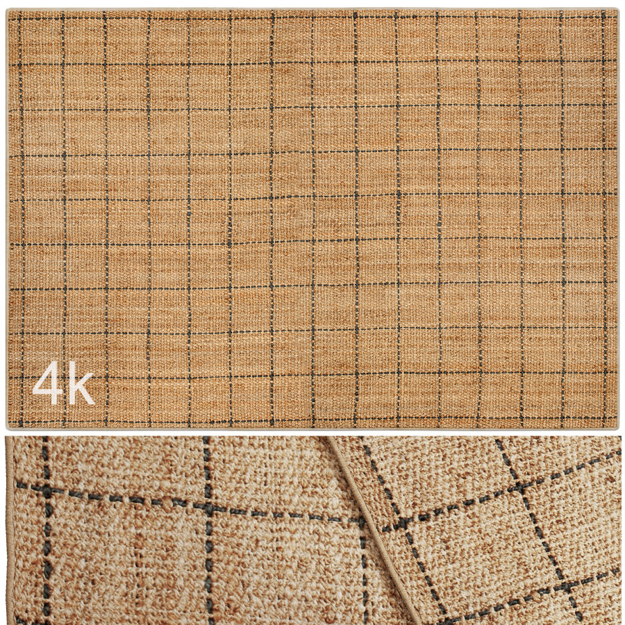 Carpet Set 3212 - Hand-woven Natural Jute Rug / 4k - 3D Model for Corona