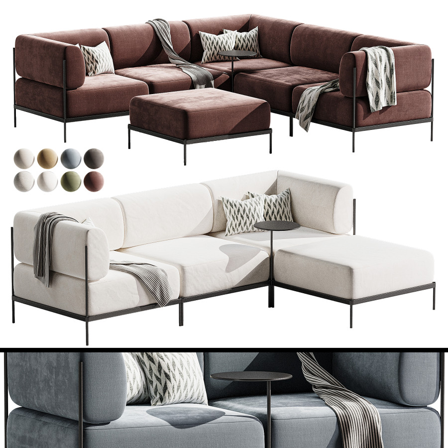 Nolan 3 Round Sofa - 3D Model for Corona