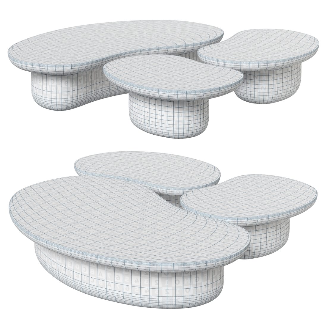 Walls Nation Tables Teddy V3 - 3D Model for VRay, Corona