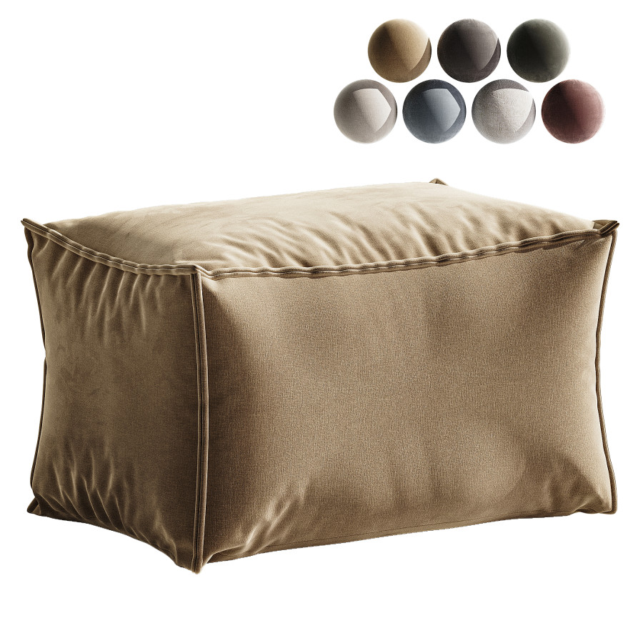 Eby Mini Pouf Linia Silver - 3D Model for Corona