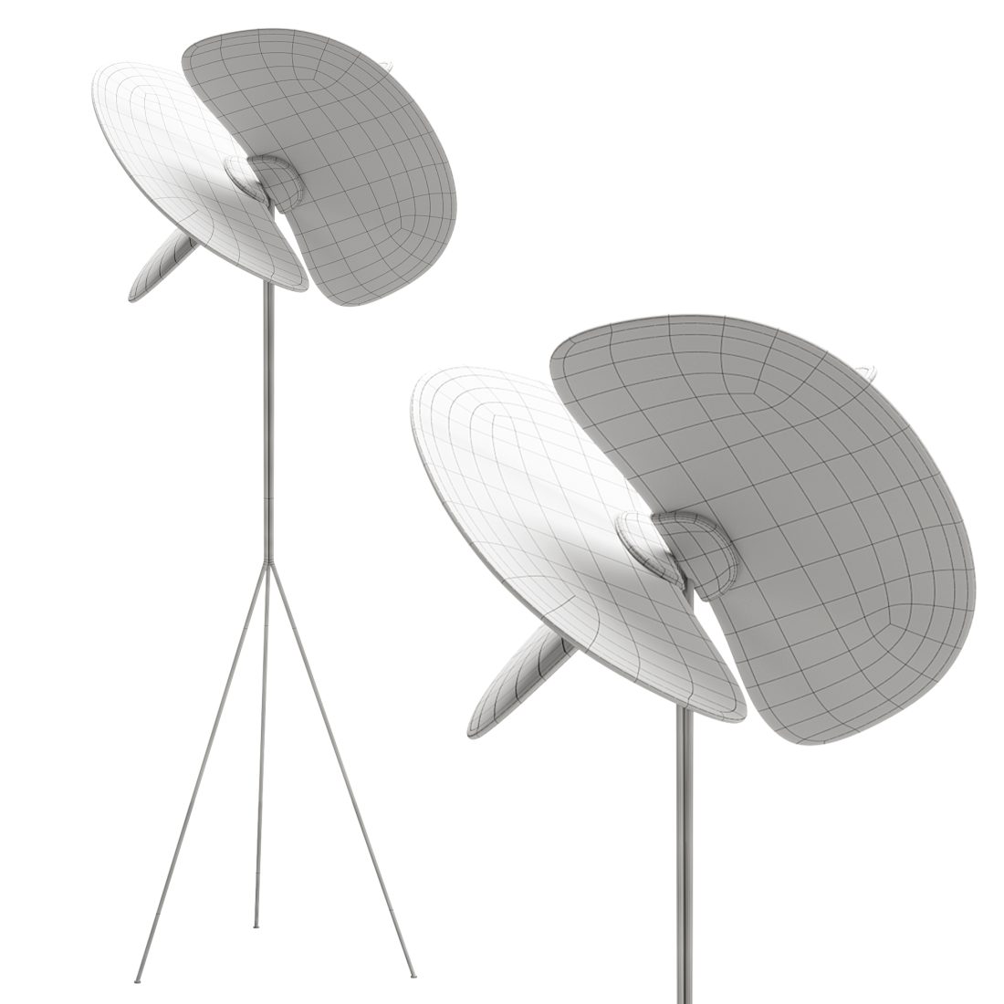 Luceplan Levante Floor Lamp - 3D Model for Corona, VRay