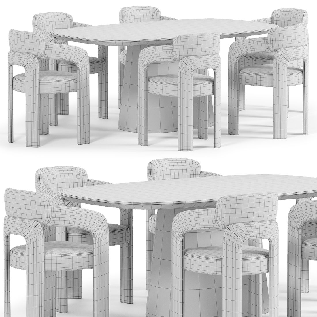 Umi Chair, Shima Dining Table By Barli 3D Model for Corona | CGMood