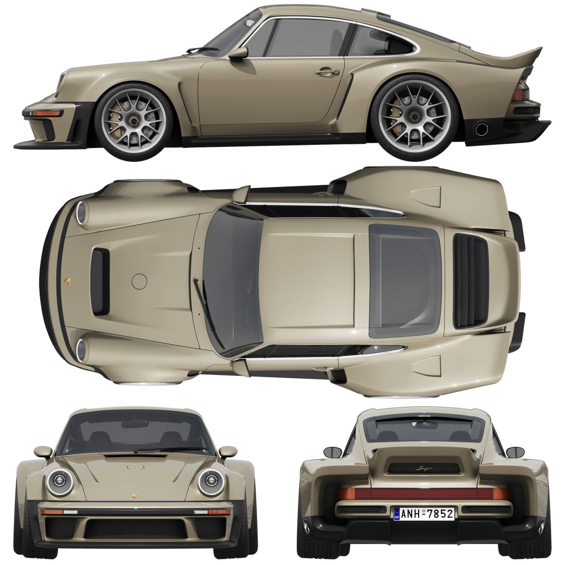 Singer 911 DLS Turbo Road - 3D Model for Corona