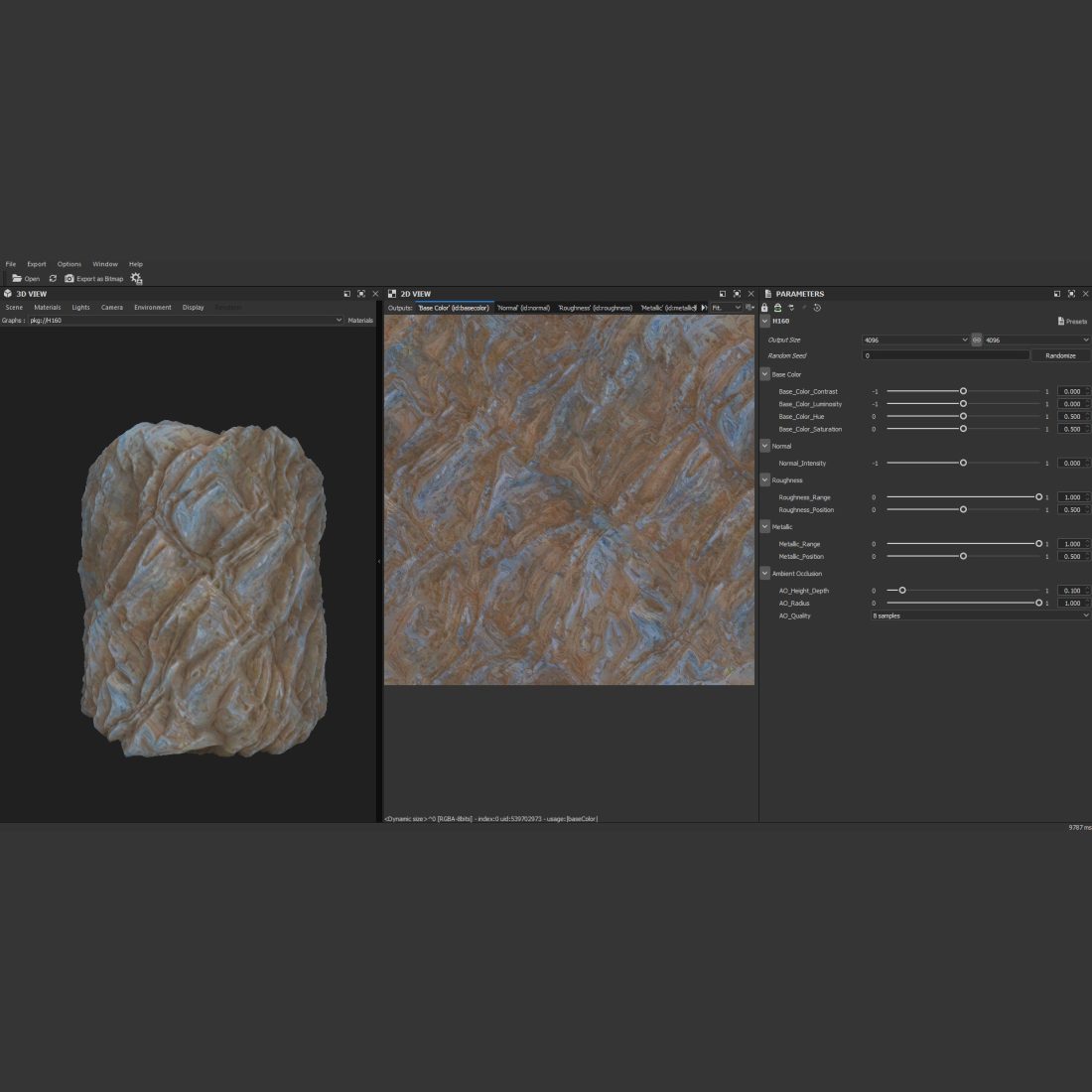 H160 Rock Cliff | PBR | 4K | Seamless | +SBSAR - 3D Model for VRay, Corona