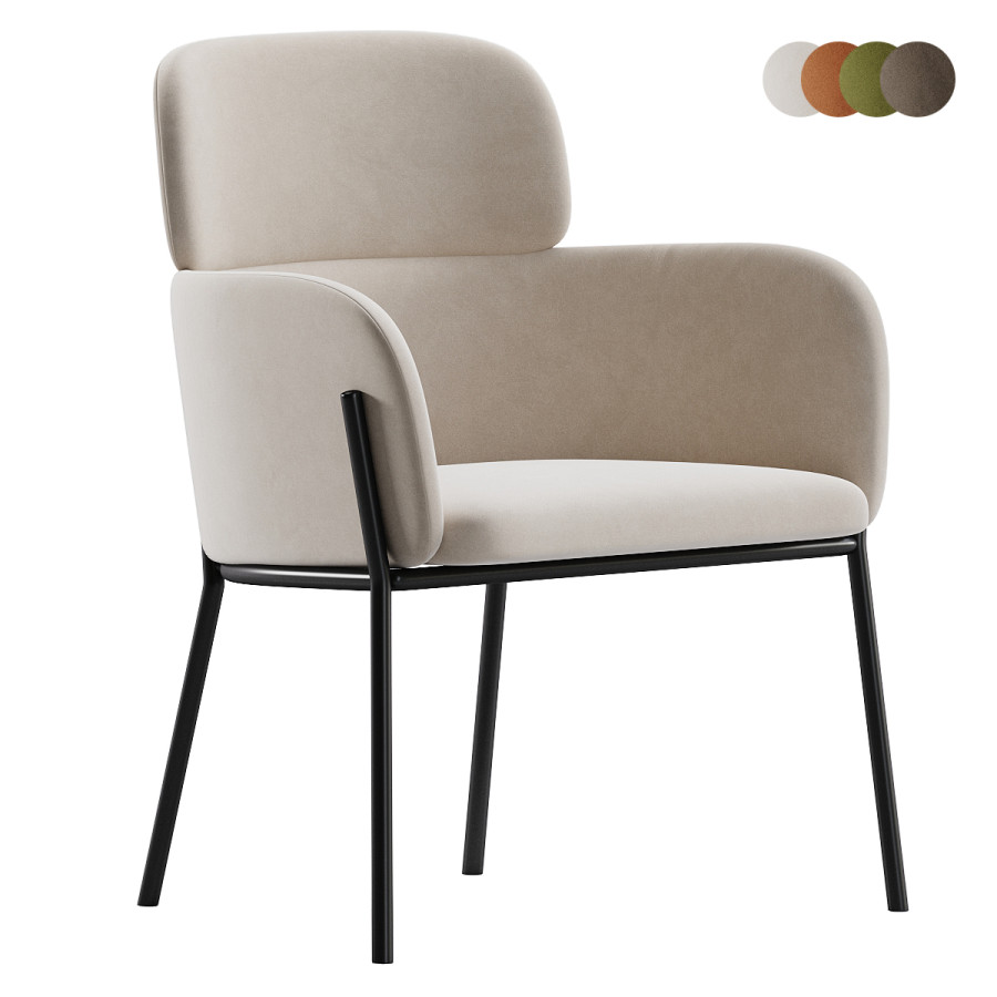 Azalea Brown Dining Chair - 3D Model for Corona