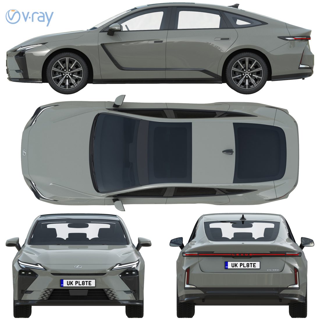 Lexus ES 300h 2026 - 3D Model for VRay