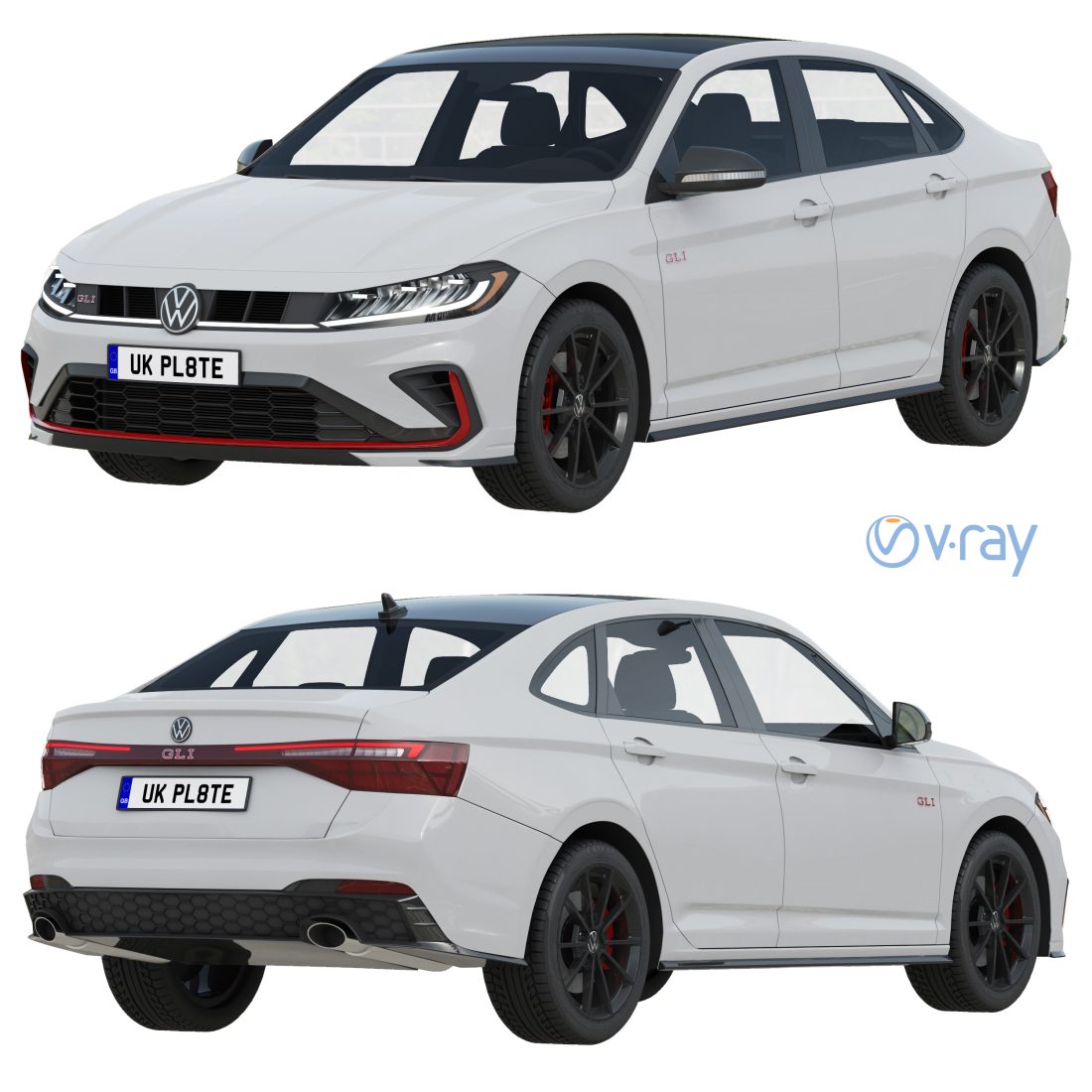 Volkswagen Jetta GLI 2025 3D Model for VRay | CGMood