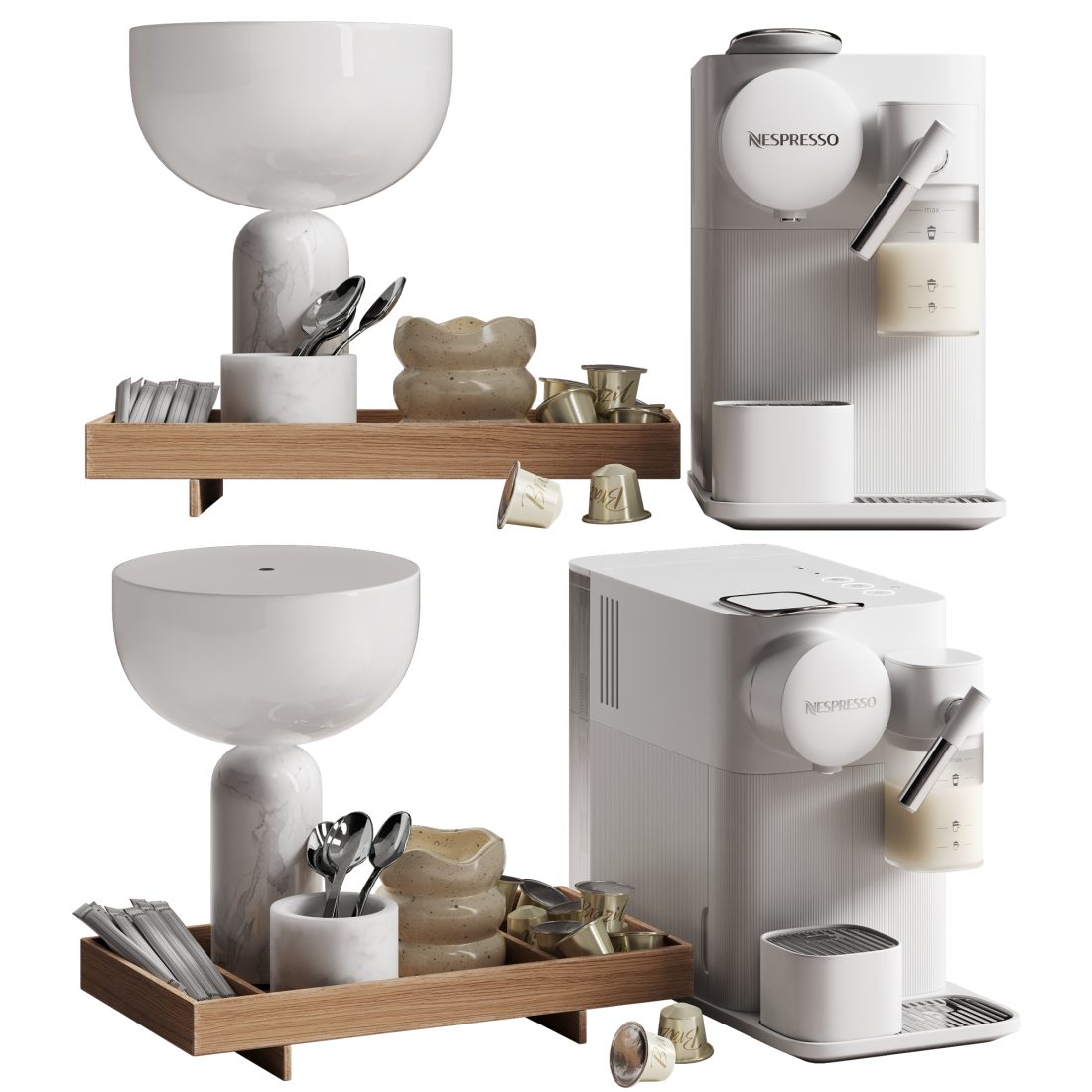 Nespresso Kitchen Decorative Set 3D Model for Corona | CGMood