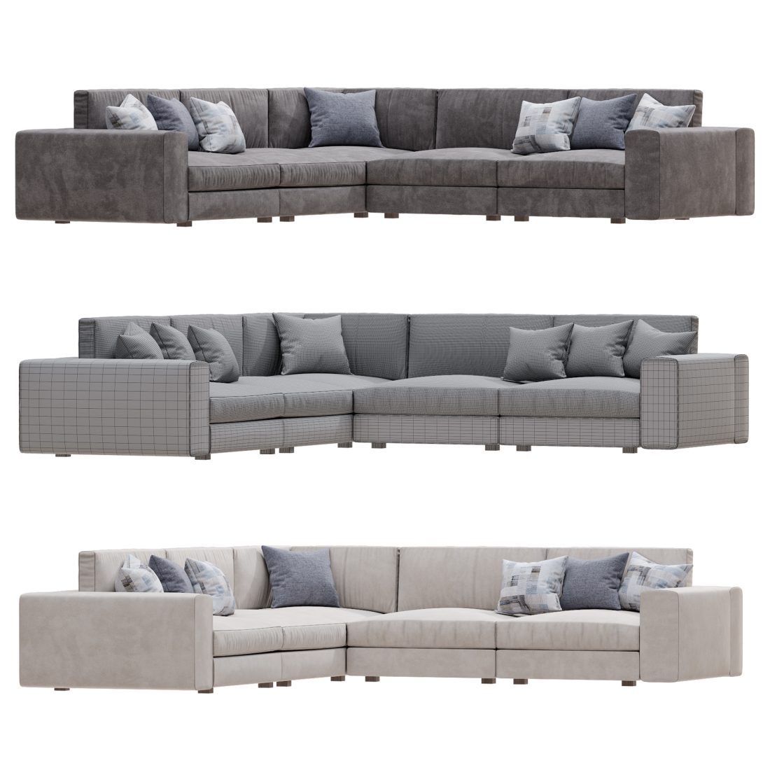 Beta Modular Corner Sectional 3D Model for Corona | CGMood