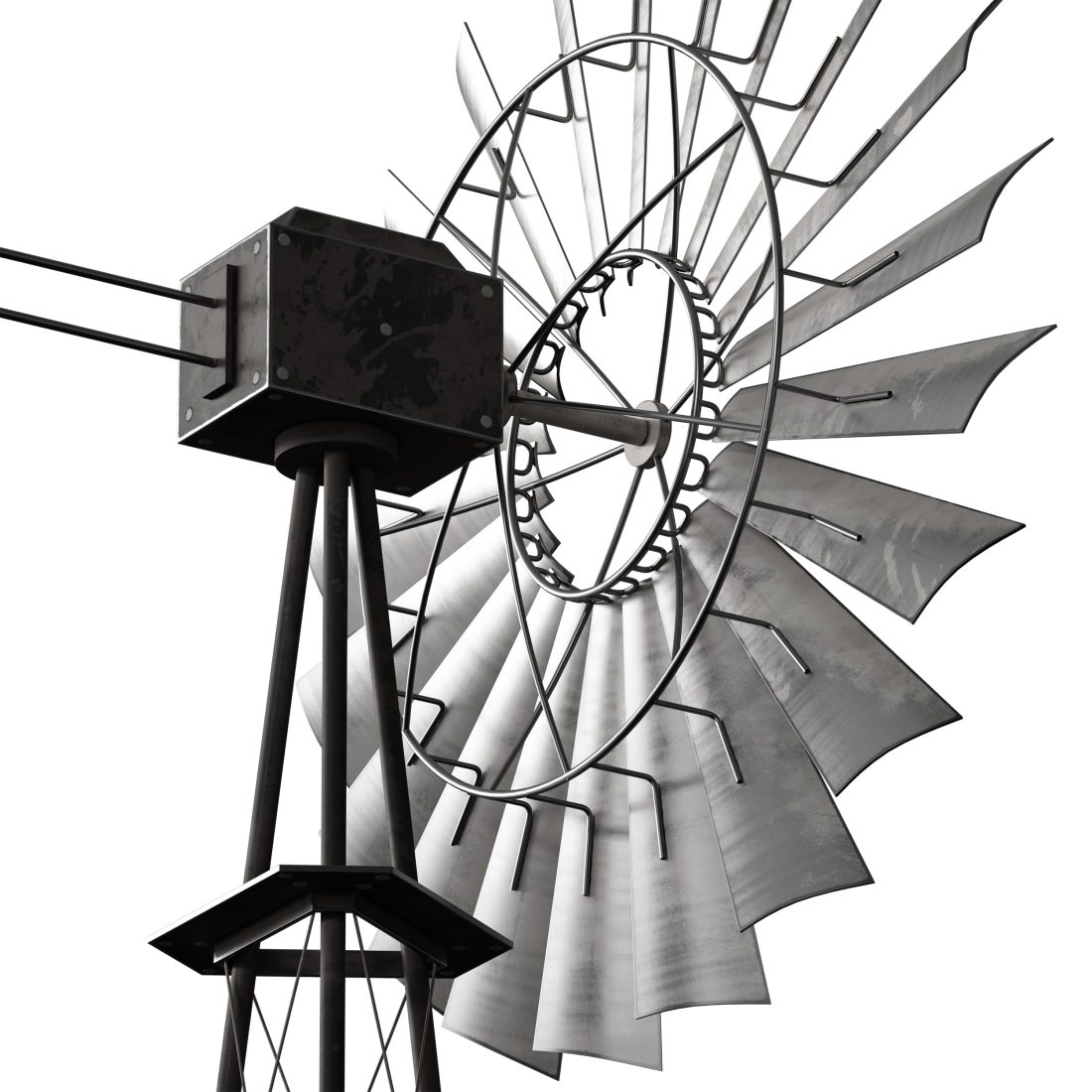 Windmill Propeller Tower Wind Turbine 3D Model for FStorm, VRay, Corona ...