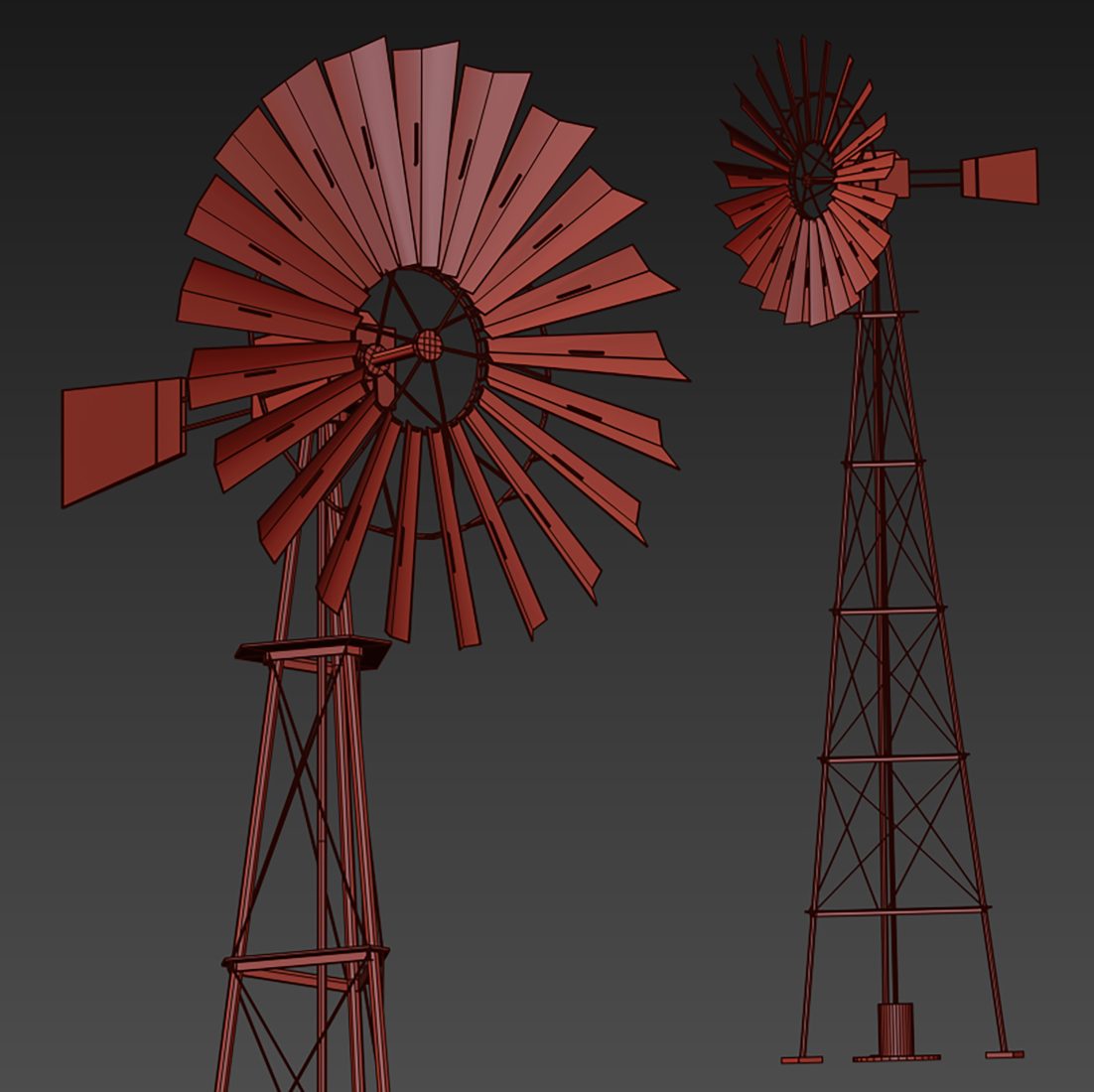 Windmill Propeller Tower Wind Turbine 3D Model for FStorm, VRay, Corona ...