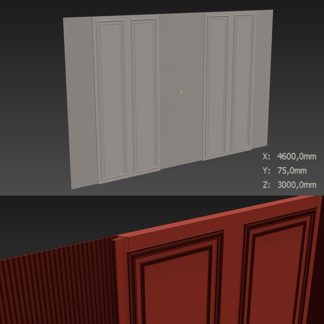 Decorative V44 Wall Panels 3D Model for VRay, Corona | CGMood