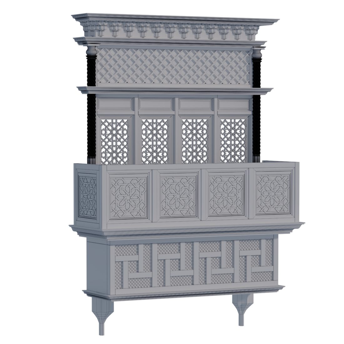 Islamic Arabic Mashraba Windows Set 581 - 3D Model for VRay, Corona
