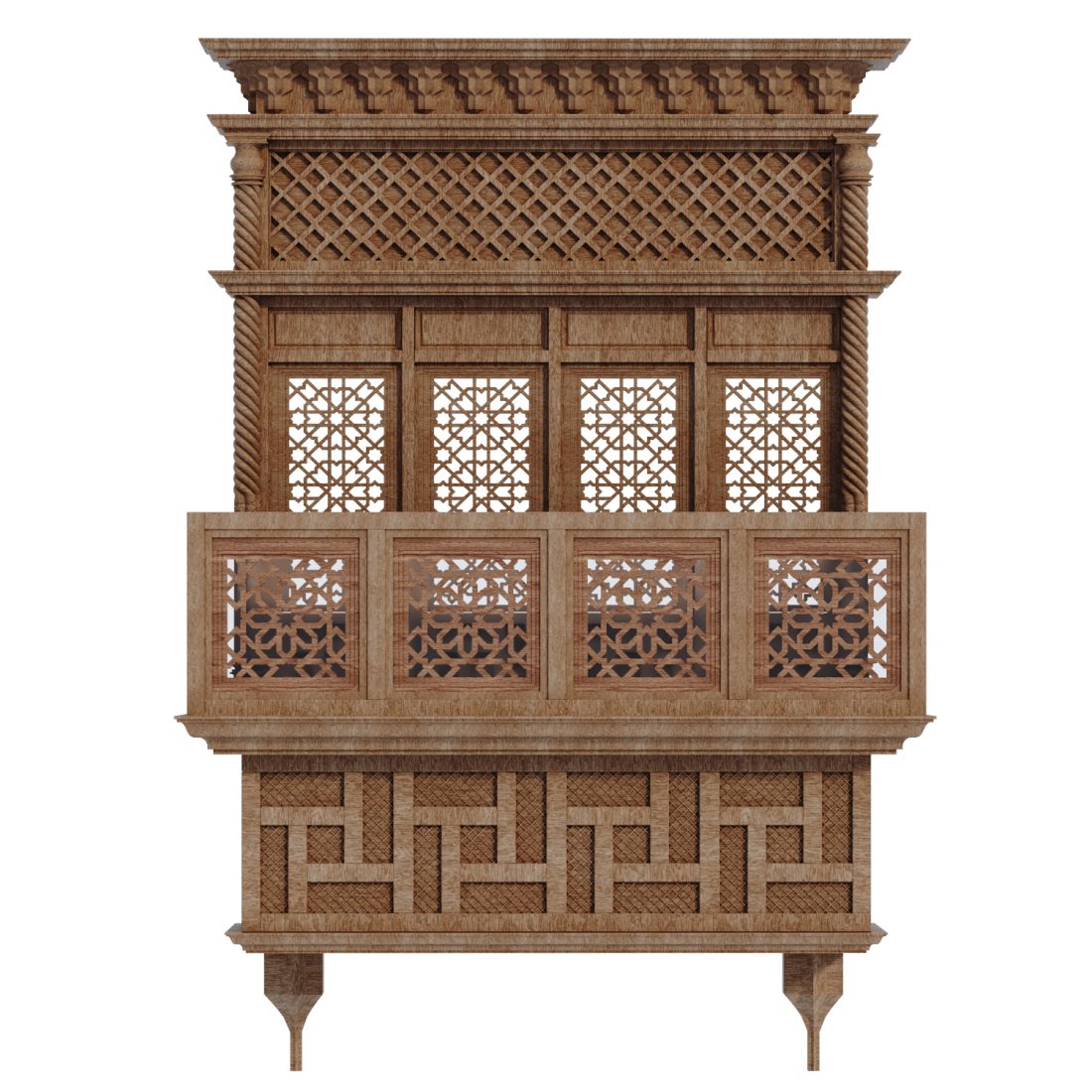 Islamic Arabic Mashraba Windows Set 581 - 3D Model for VRay, Corona
