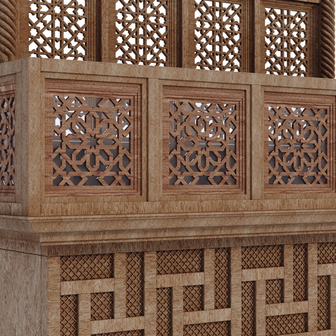 Islamic Arabic Mashraba Windows Set 581 - 3D Model for VRay, Corona