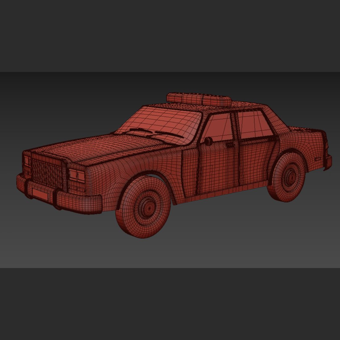 Police Car - 3D Model for VRay