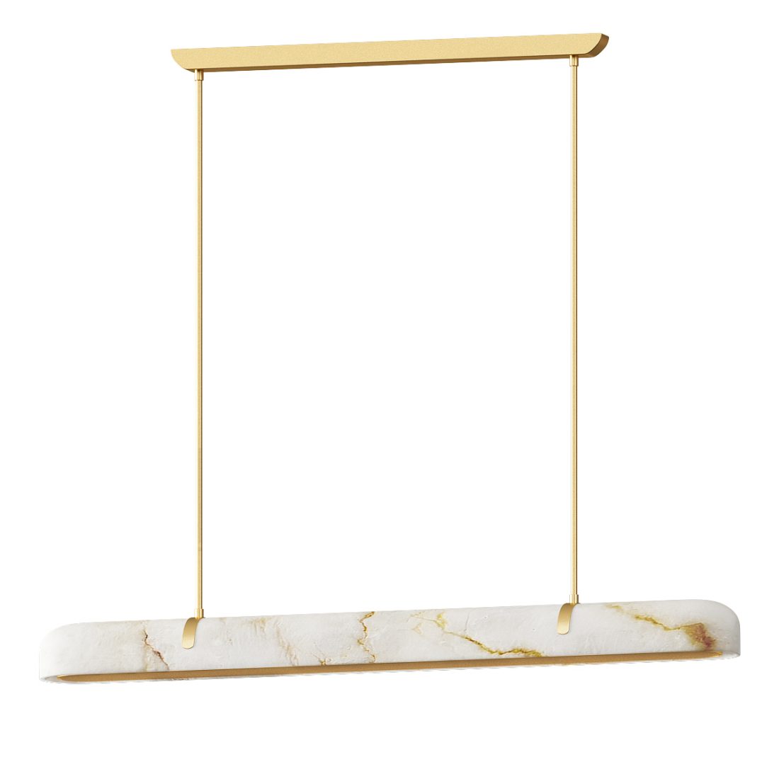 Linear Alabaster Chandelier - 3D Model for VRay, Corona