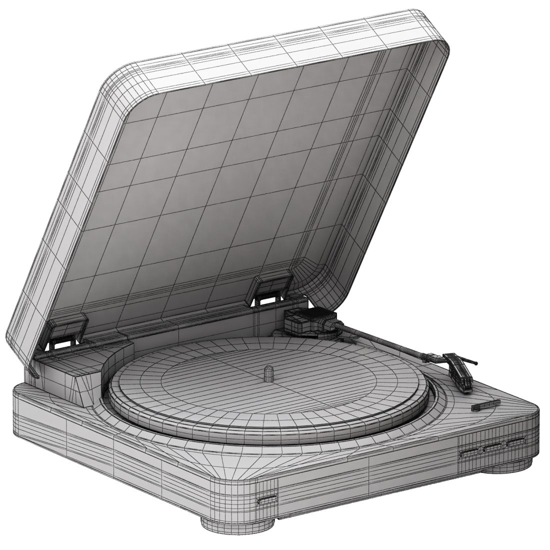 White Audio Technica Turntable 3D Model for VRay, Corona | CGMood