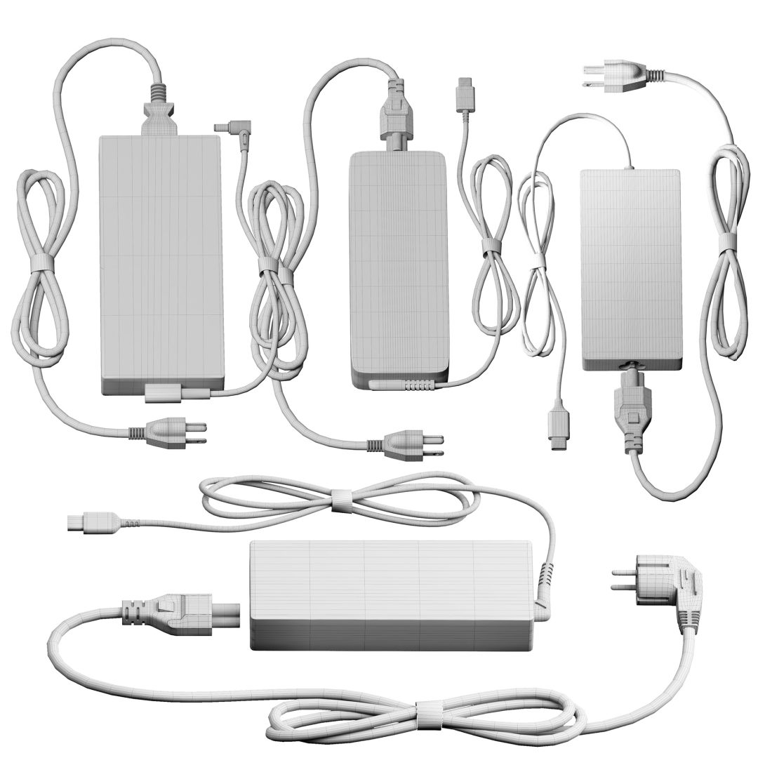Power Plug Vol 06 (laptop Adapters) - 3D Model for VRay, Corona