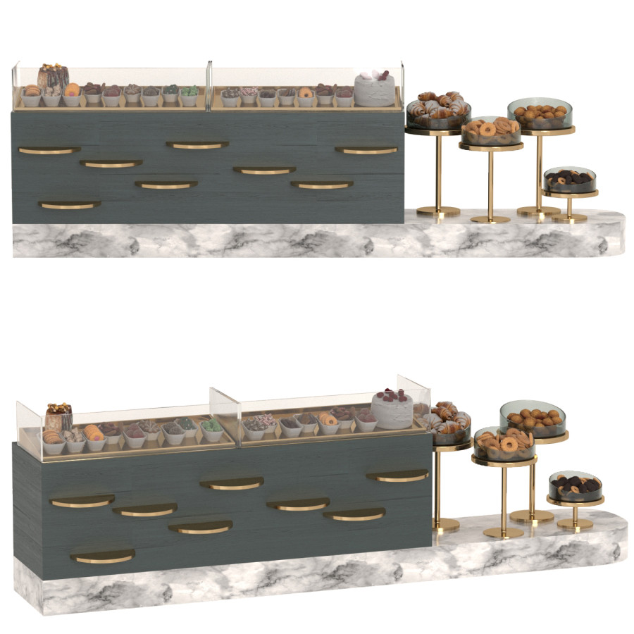Display Case With Desserts In A Cafe Or Pastry - 3D Model for Corona