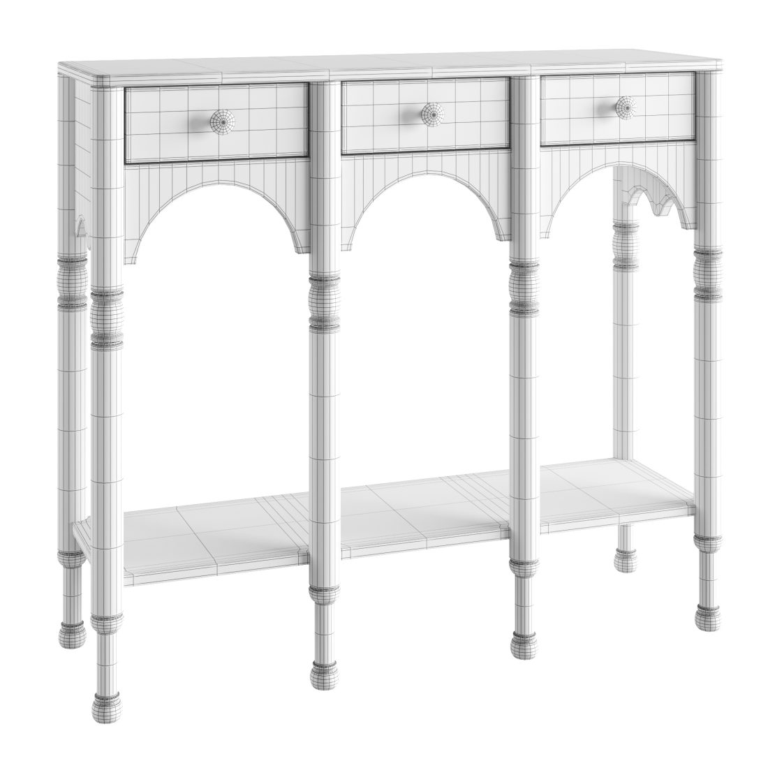 Litfad - Natural Wood Console Table With Legs And - 3D Model for VRay ...