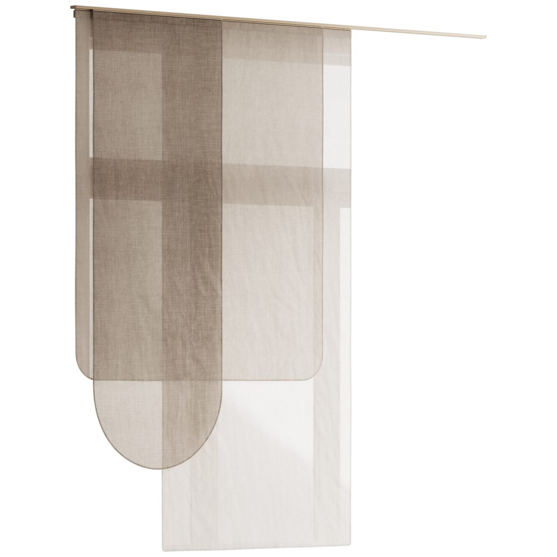 Different Forms Layered Panel Curtain - 3D Model for VRay, Corona