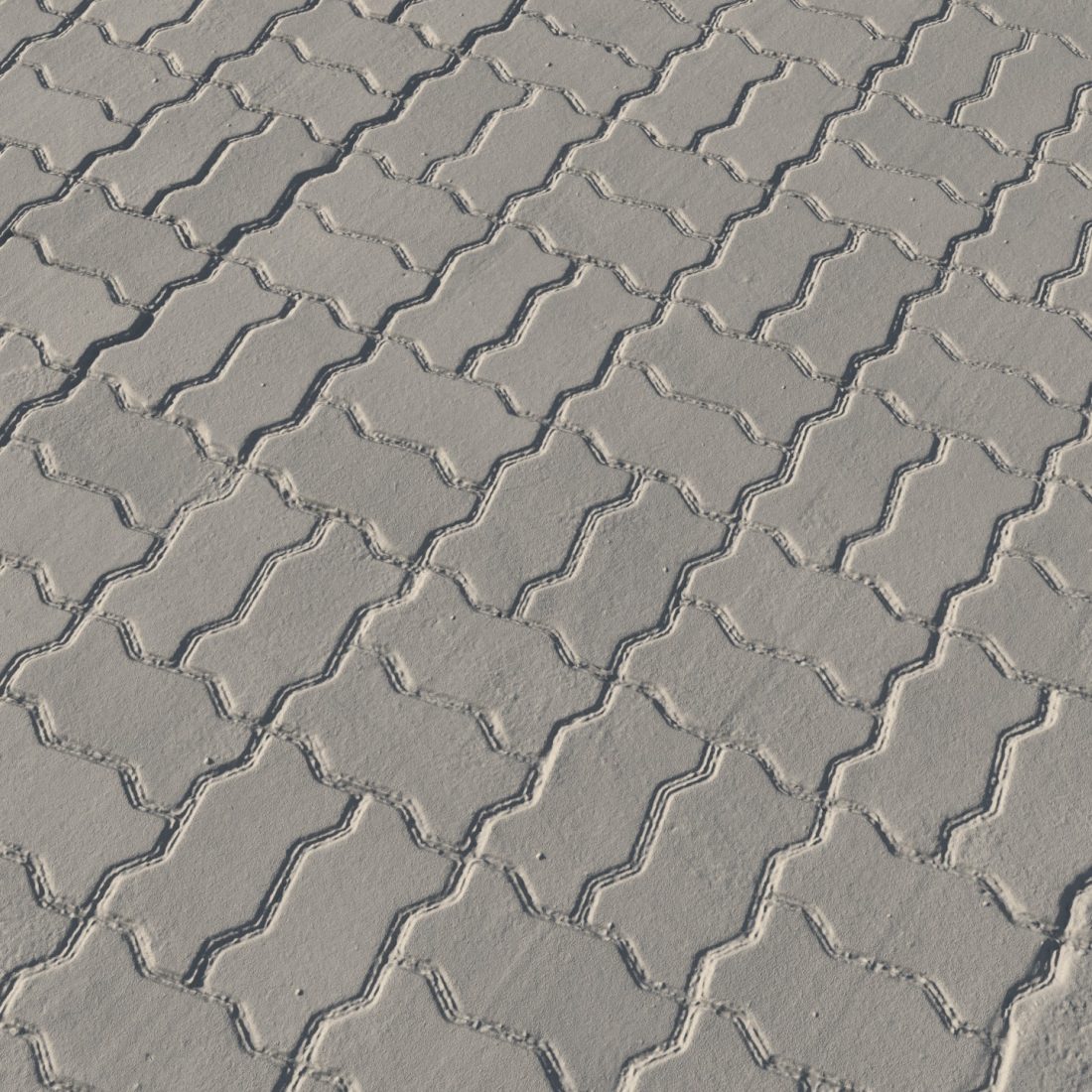 Zig-zag Grey Paving Stone Material 08 - 3D Model for VRay, Corona