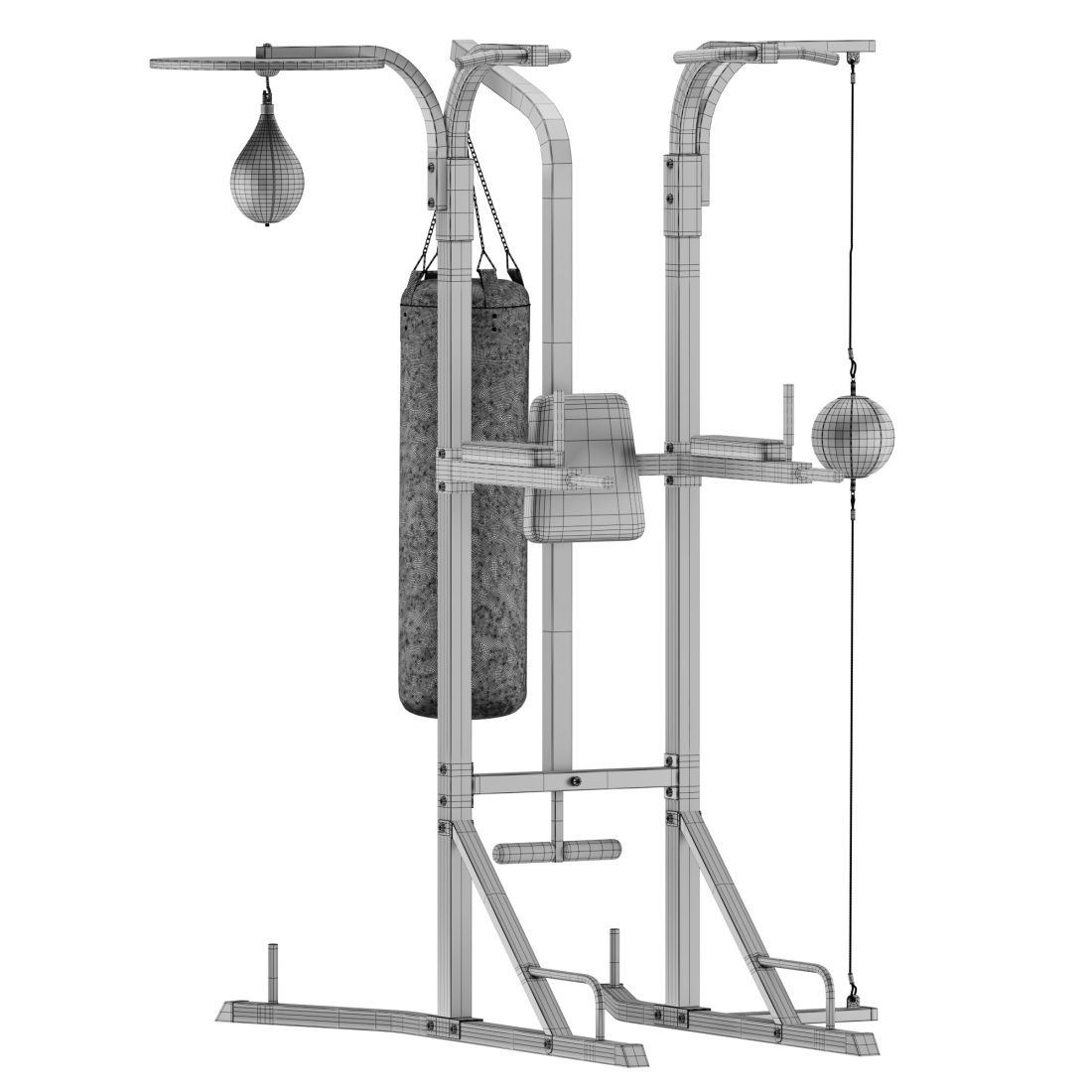 Power Boxing Station Stand Gym Speed Ball Punching 3D Model for Corona ...