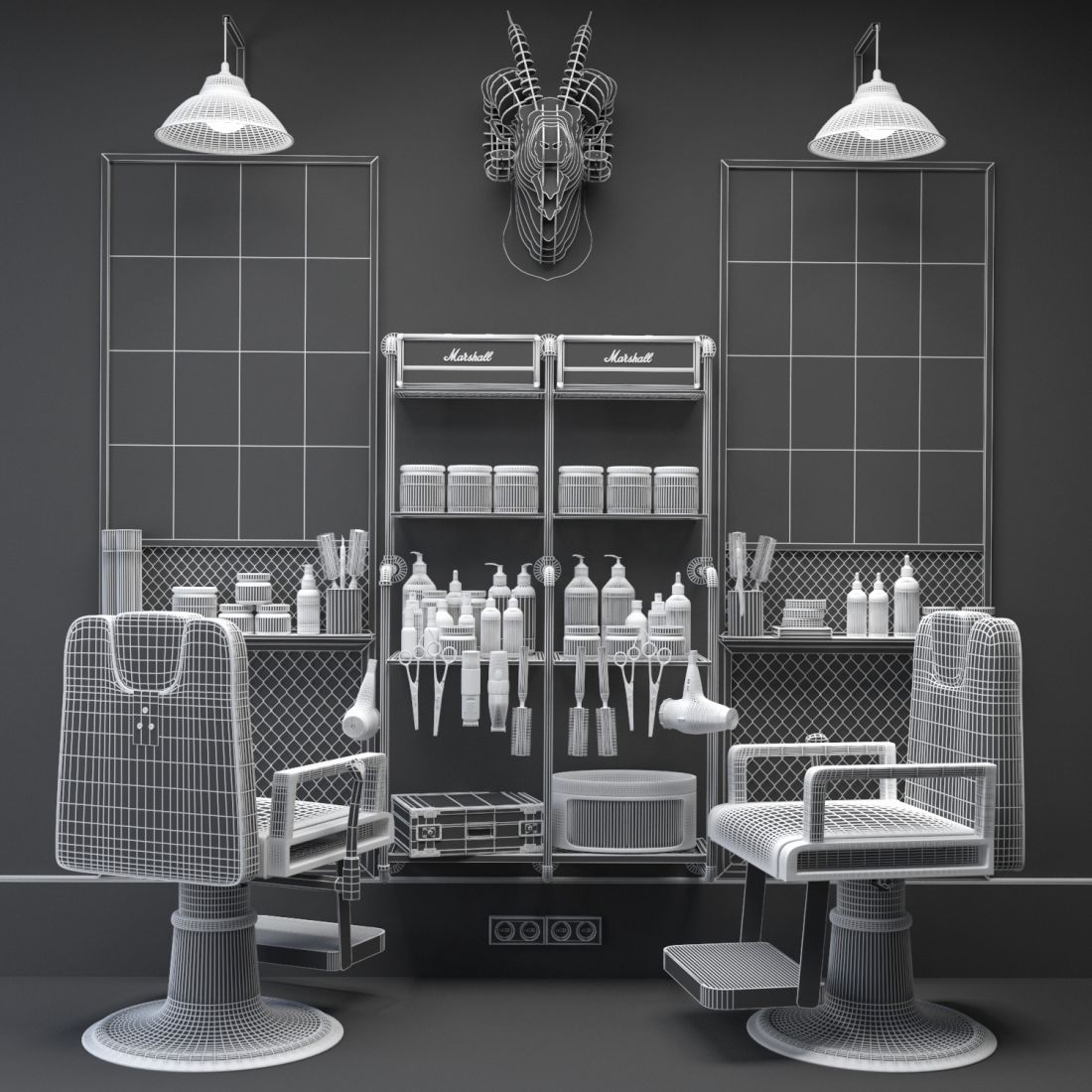 Baber Shop 5 3D Model for VRay | CGMood