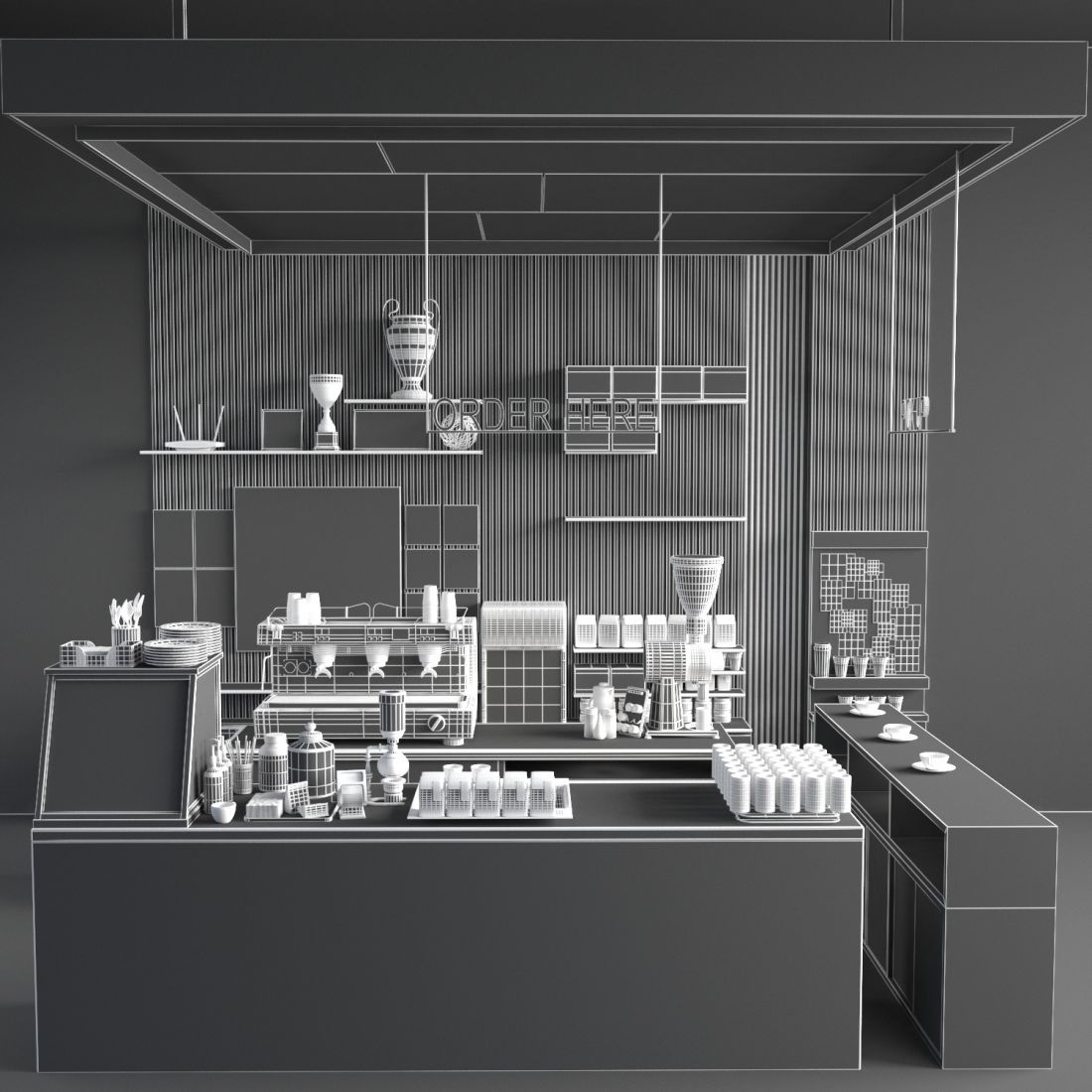 Coffee Shop 3 3D Model for VRay | CGMood