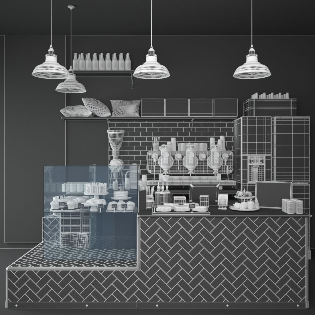 Coffee Shop 4 - 3D Model for VRay