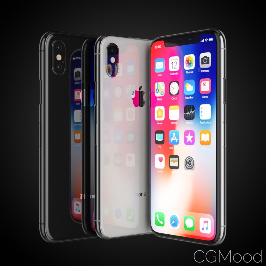 Apple Iphone X - 3D Model for VRay, Corona