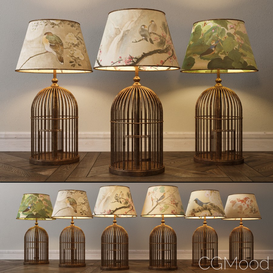 Bird Cage Lamp - 3D Model for VRay