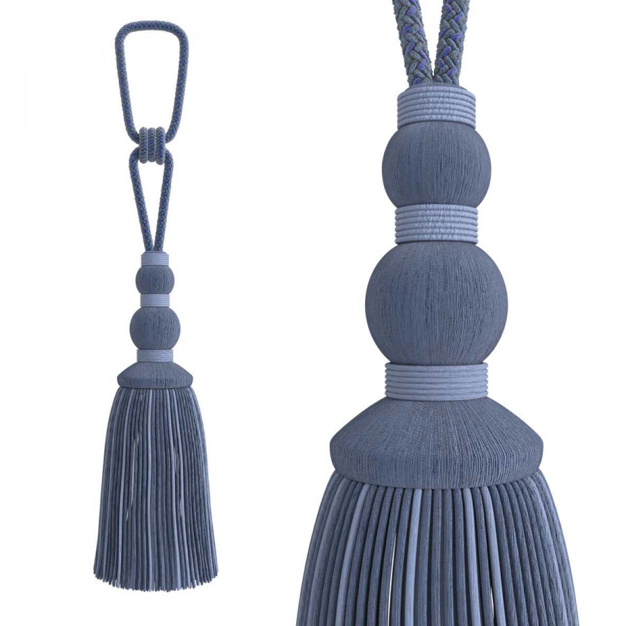 Dark Blue Curtain Tassel Tieback - 3D Model for Corona