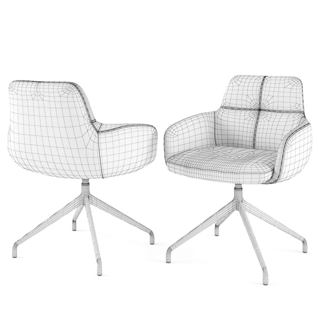 Nicolas Oliva Dining Chair And Bar Stool - 3D Model for VRay, Corona