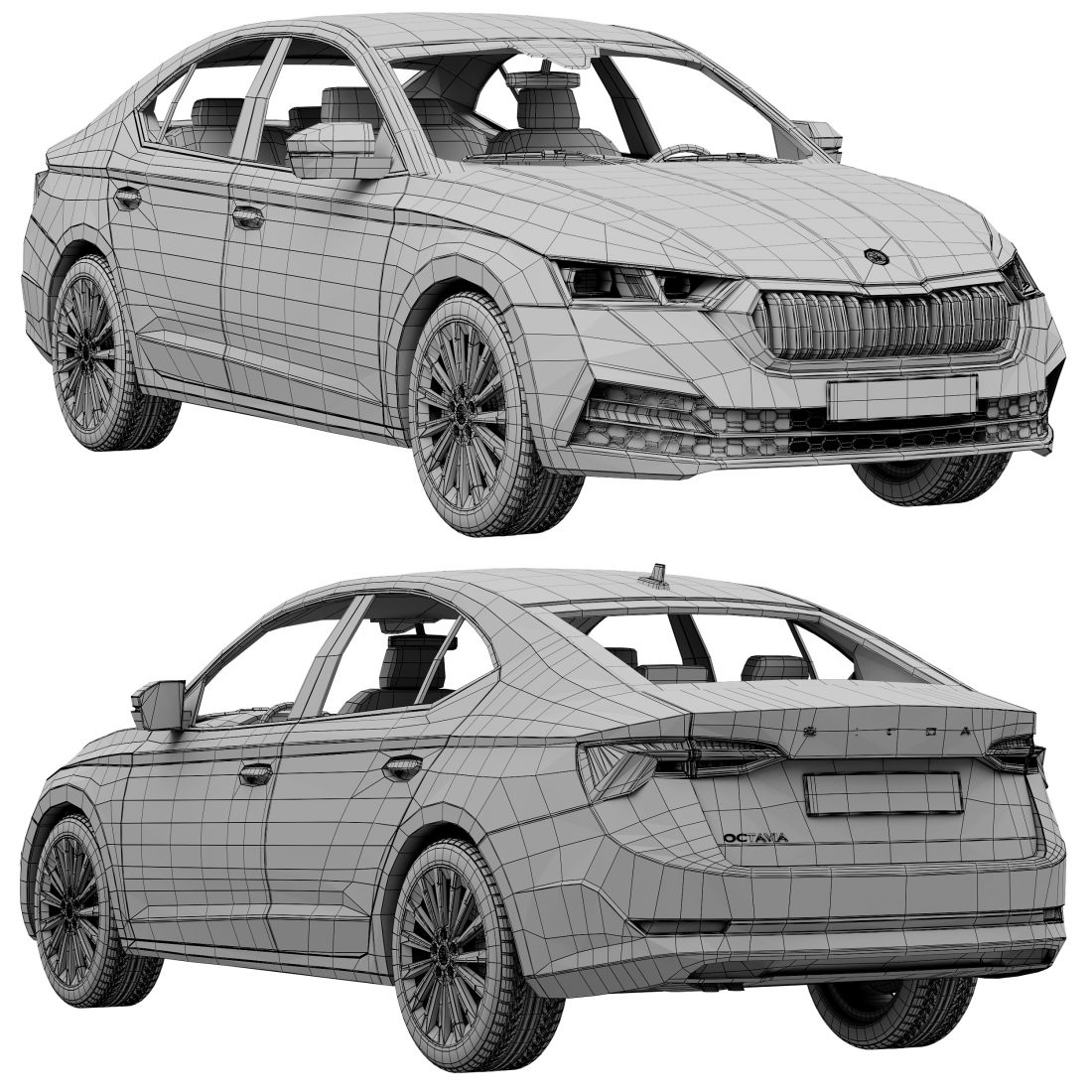 Skoda Octavia 2020 - 3D Model for VRay