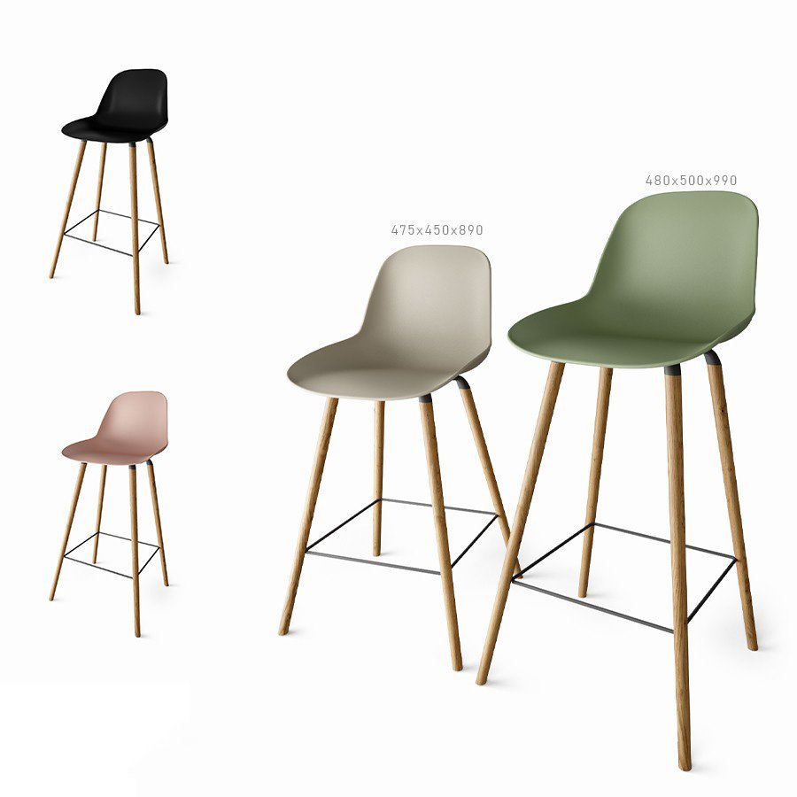 Albert Kuip Counter Stool +barstool 3D Model for FStorm, VRay, Corona ...