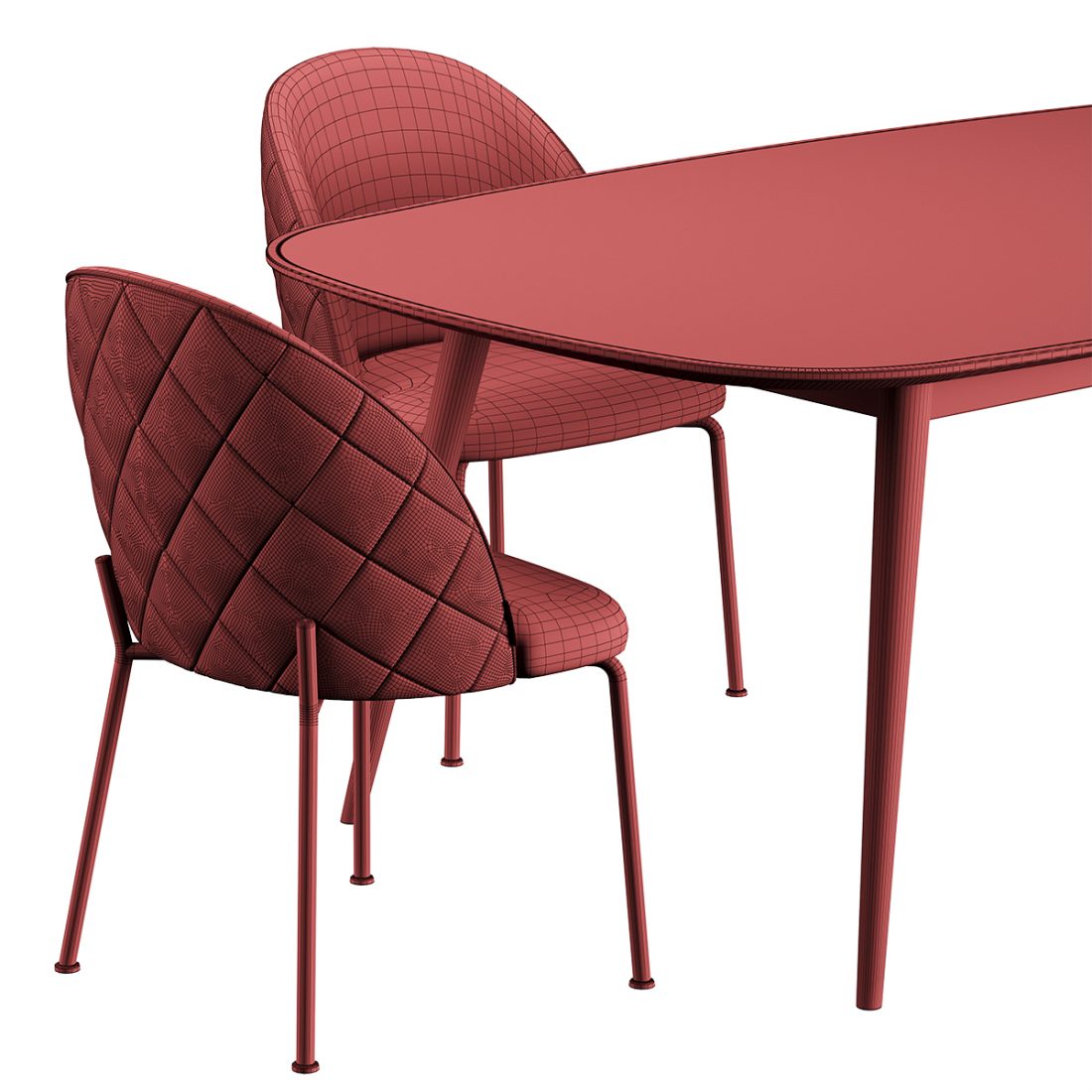 Her 042 G Dijon Table Dijon Chair - 3D Model for Corona