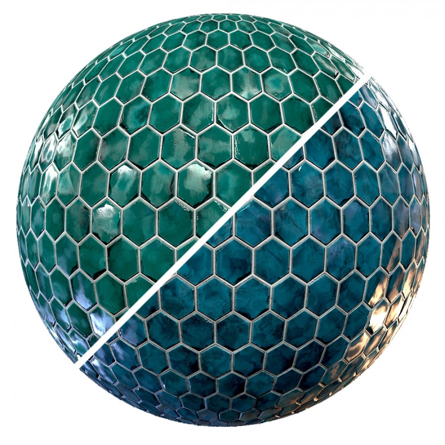 Teal Tile-01-pbr-2k-4k Texture / PBR Material | CGMood