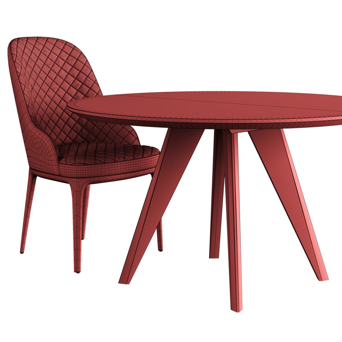Sfer Table Rob Chair - 3D Model for Corona