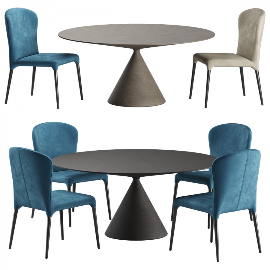 Clay Table By Desalto Chair Monti - 3D Model for Corona