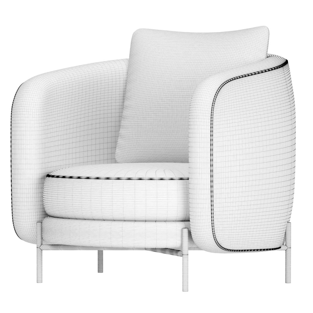 Fauteuil In Tweed, Arcus Design E. Gallina 3D Model for Corona | CGMood