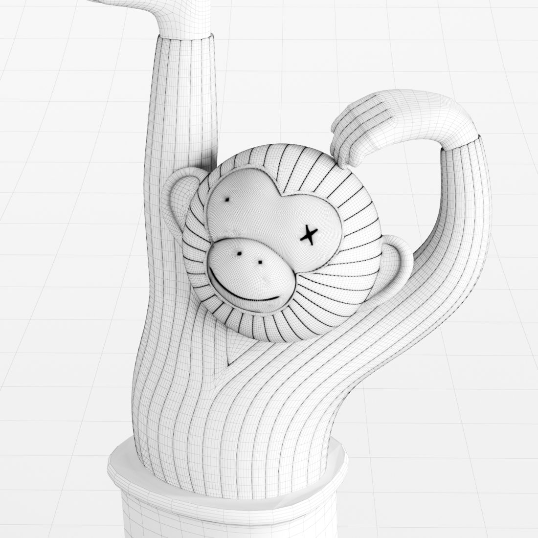 Monkey Holding Moon Sculpture - 3D Model for VRay