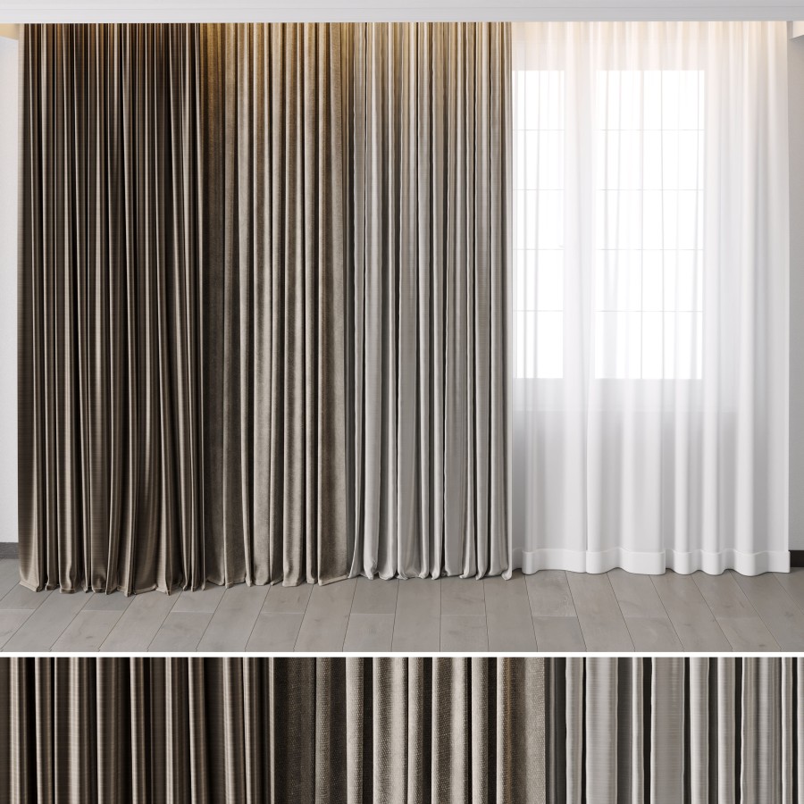 Hadi Curtain 70 - 3D Model for VRay, Corona