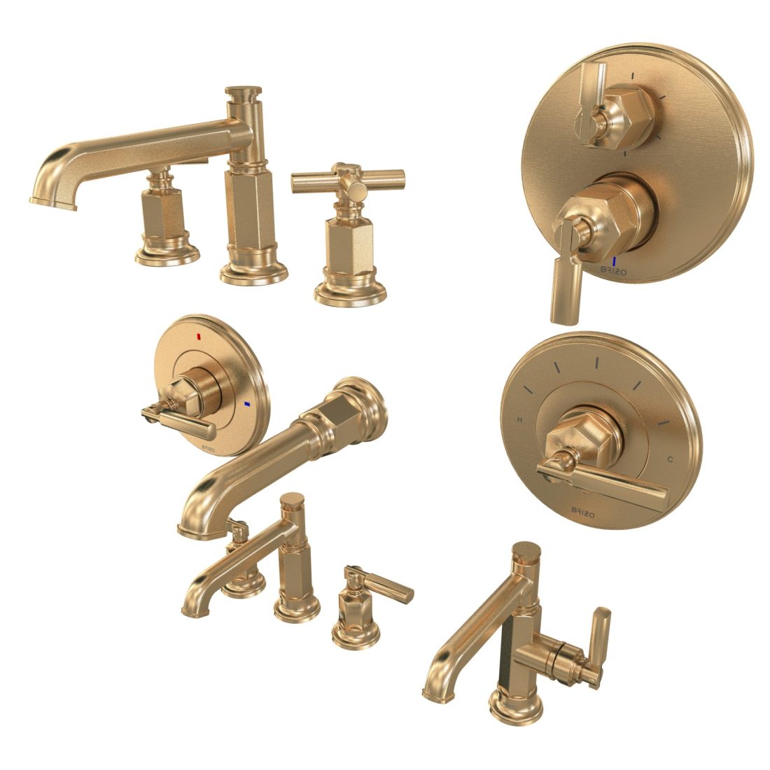 Brizo Invari Widespread Lavatory Faucet Column - 3D Model for VRay