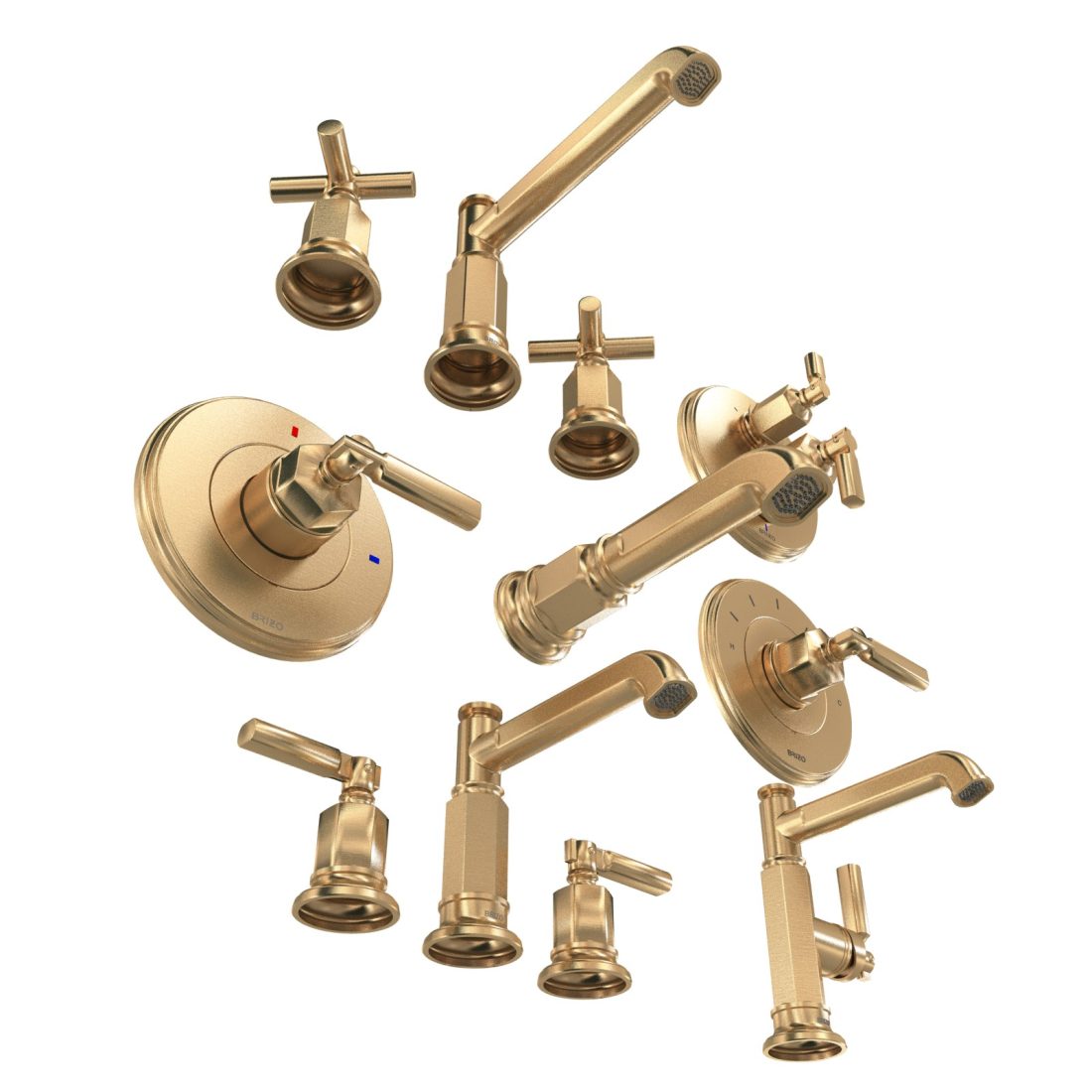 Brizo Invari Widespread Lavatory Faucet Column - 3D Model for VRay