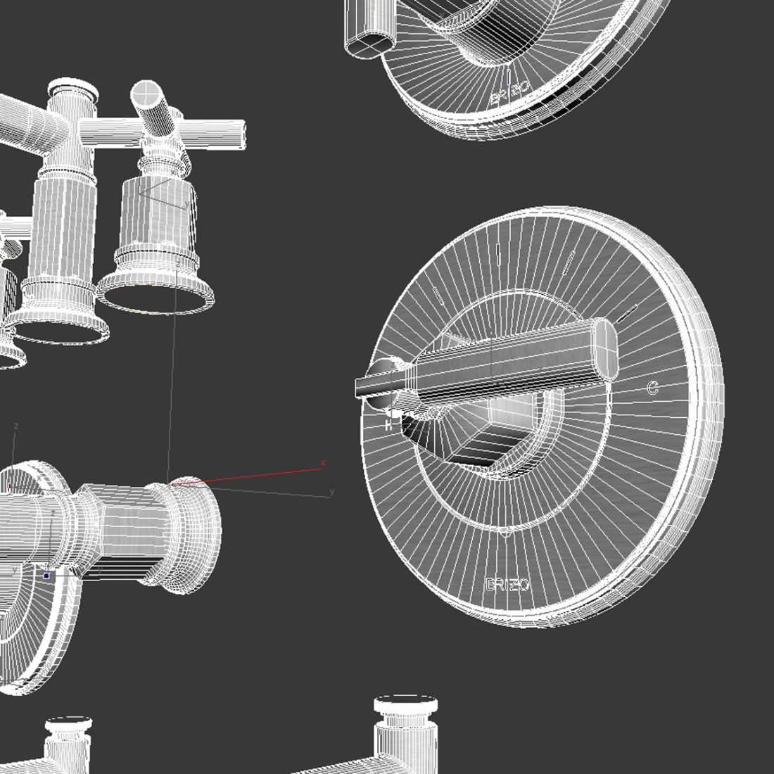 Brizo Invari Widespread Lavatory Faucet Column - 3D Model for VRay