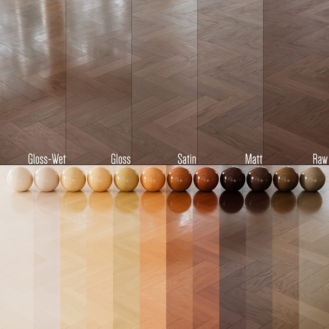 Wood Floor Set 01 - 3D Model for VRay, Corona